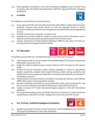 Digital Pakistan Policy by Ministry of IT Pakistan | PDF