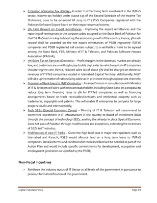 Digital Pakistan Policy by Ministry of IT Pakistan | PDF