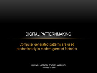 Digital Patternmaking Overview | PPT