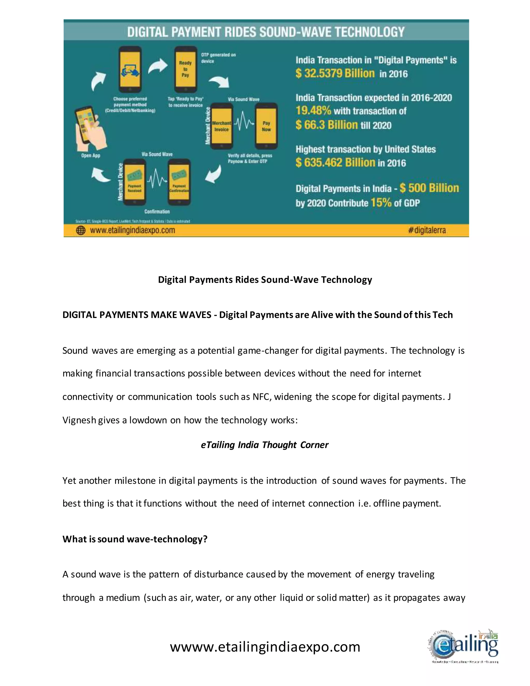 Digital payments rides sound wave technology | PDF