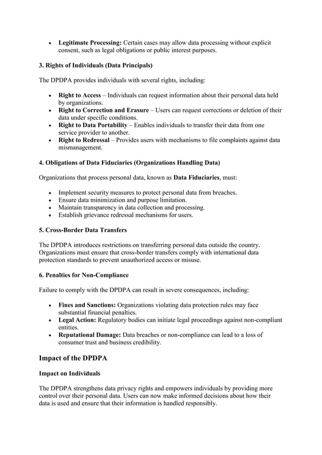 Digital Personal Data Protection Act - DPDPA | PDF