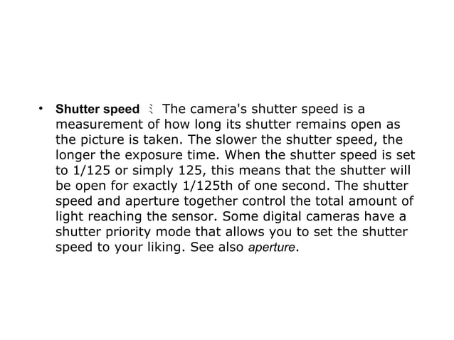 Digital Photography Introduction | PPT | Cameras and Camcorders ...