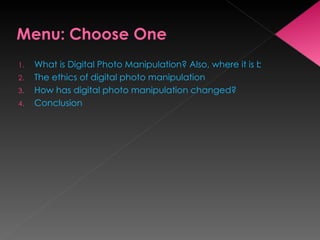 Digital Photo Manipulation | PPT
