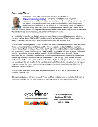 Digital Platform Strategies for the Connected Home | PDF