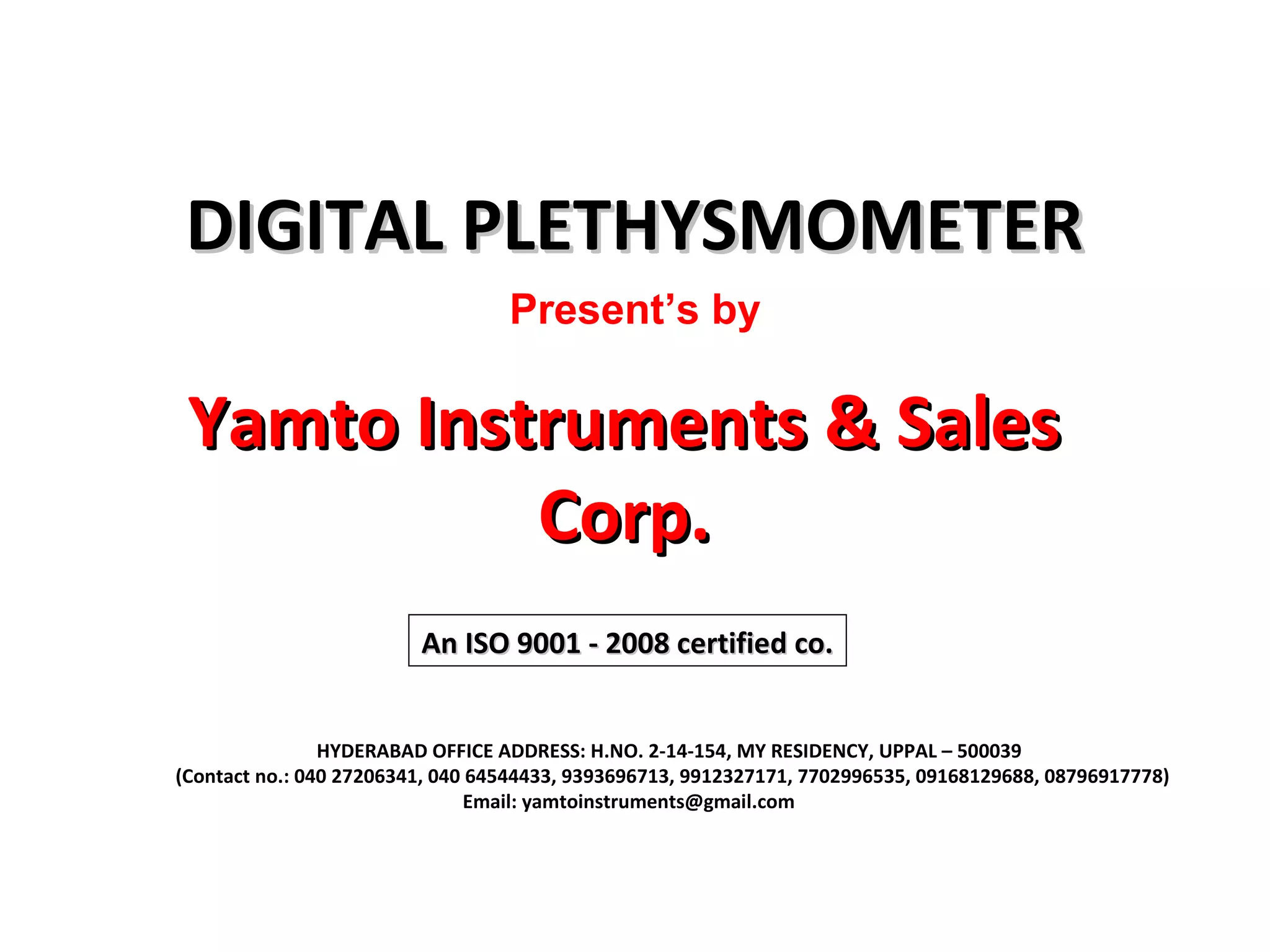 Digital plethysmometer | PPS
