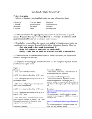 Digital poetry book assignment | DOC