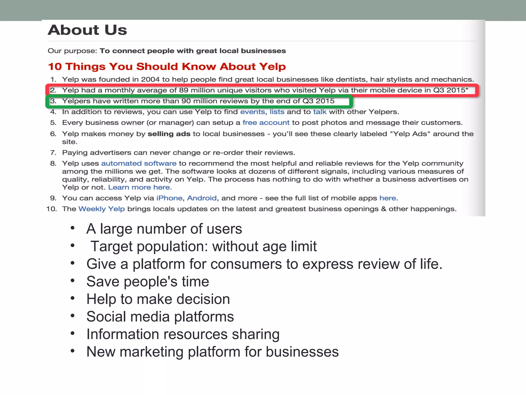 Digital presentation yelp | PPT