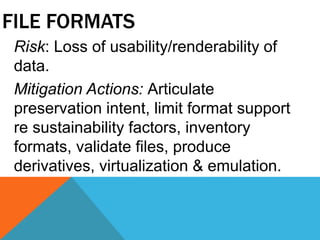Digital Preservation: Understanding the Risks | PPT