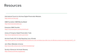 Digital Preservation for DAMs | PPTX