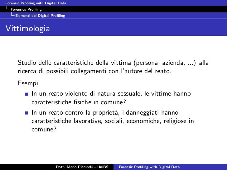 Forensic Profiling with Digital Data