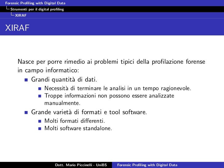 Forensic Profiling with Digital Data