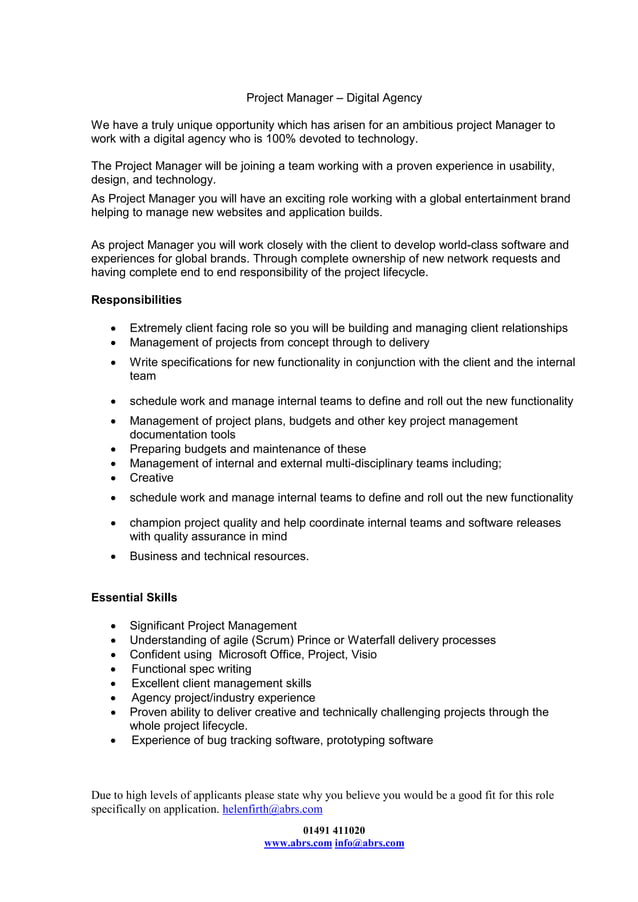 Digital project manager | PDF