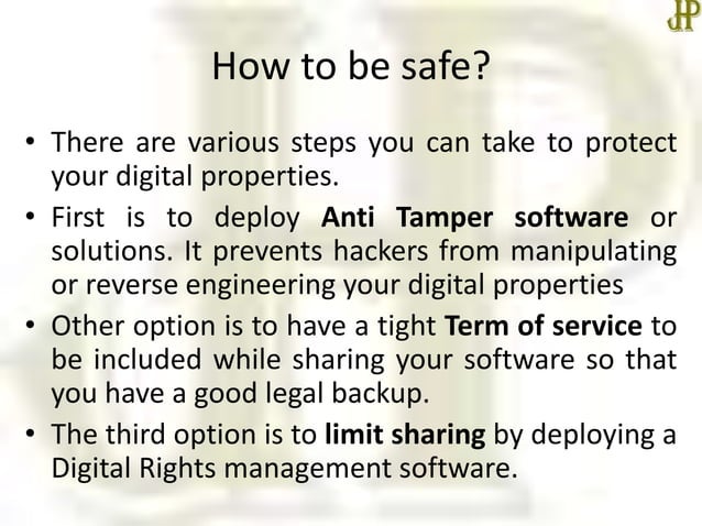 Digital property rights | PPTX | Data Storage and Warehousing | Computing