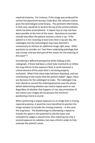 Digital Radiography Image Critique | PDF