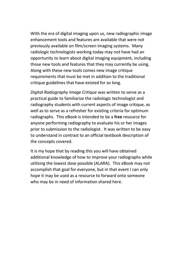 Digital Radiography Image Critique | PDF