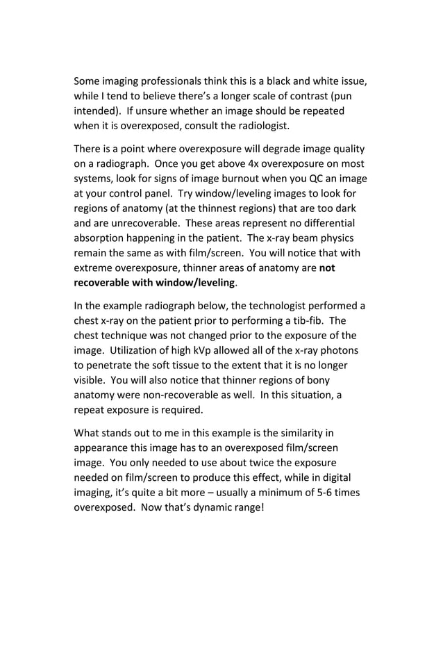 Digital Radiography Image Critique | PDF