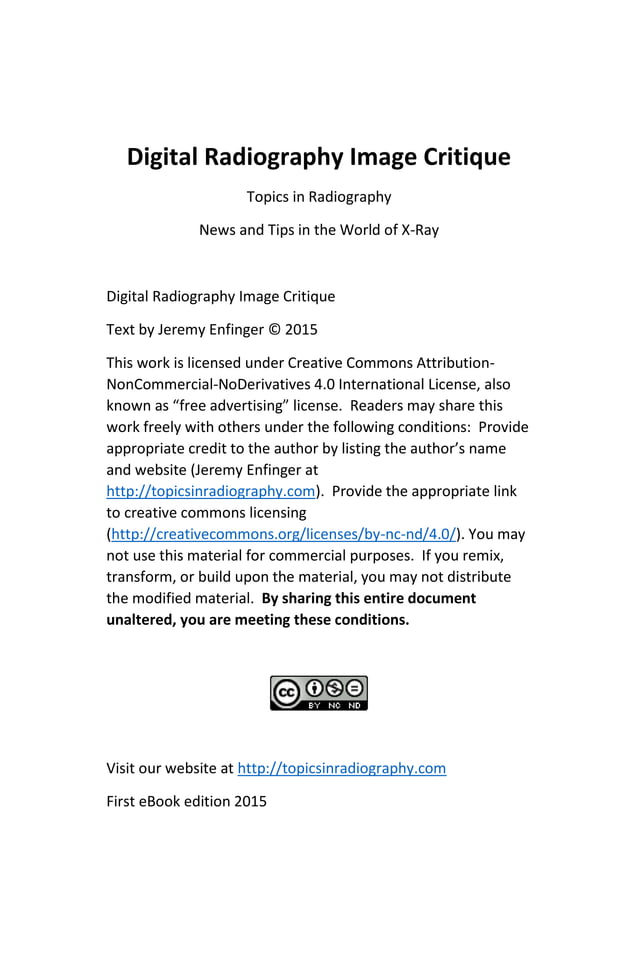 Digital Radiography Image Critique | PDF