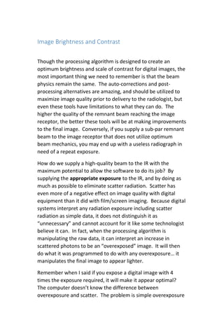 Digital Radiography Image Critique | PDF