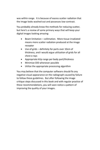 Digital Radiography Image Critique | PDF