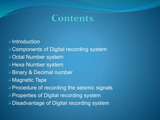 Digital recording system (Geo Physics) | PPT