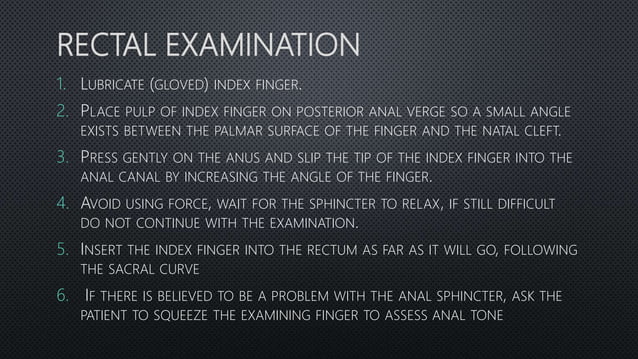 Digital rectal examination.pptx @ | PPTX | Digestive Disorders ...