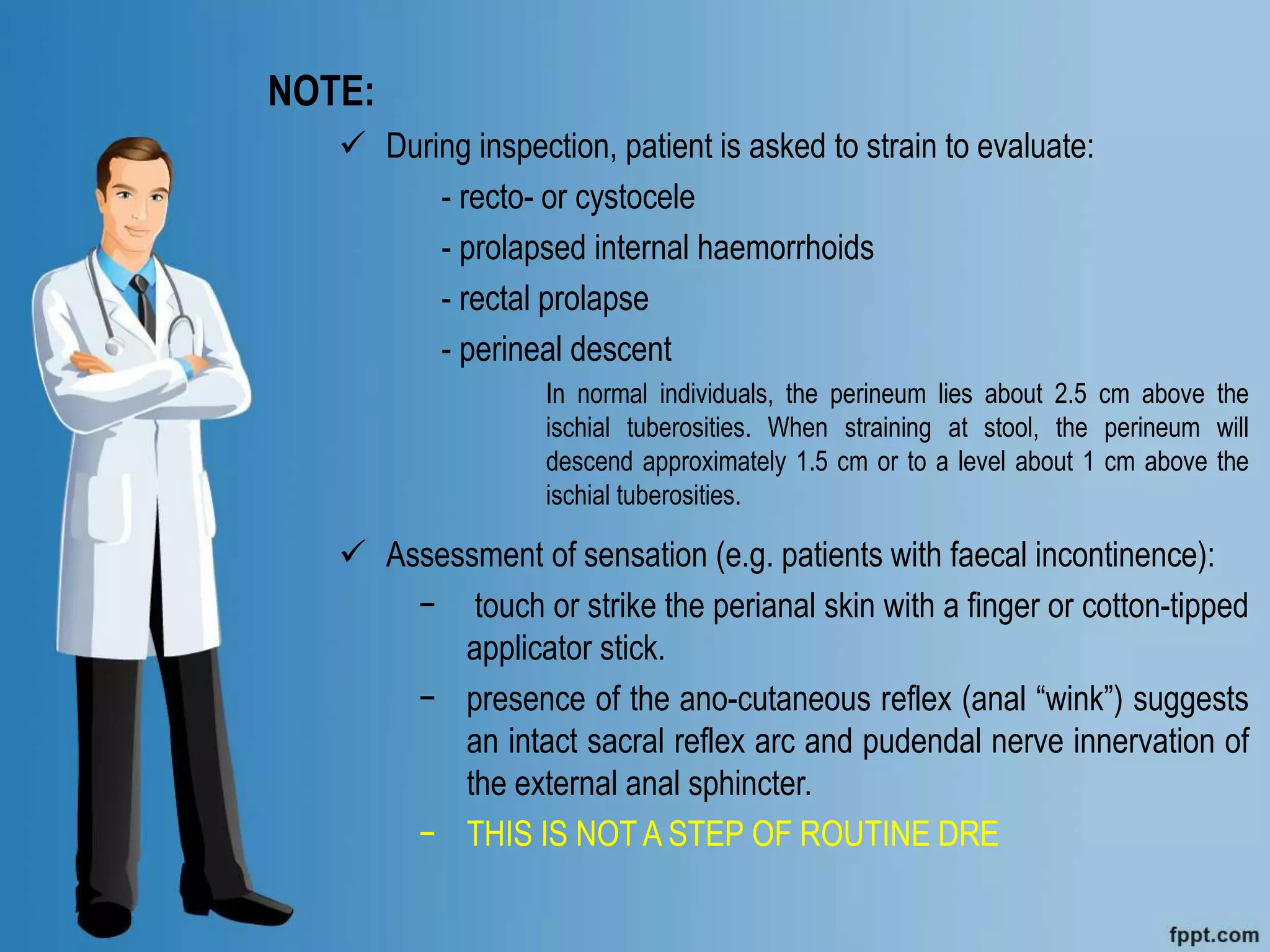 Digital Rectal Examination for Surgical Trainees | PPT