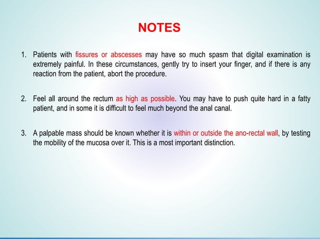Digital Rectal Examination for Surgical Trainees | PPT