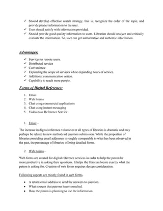 Digital Reference Service in Library | DOCX