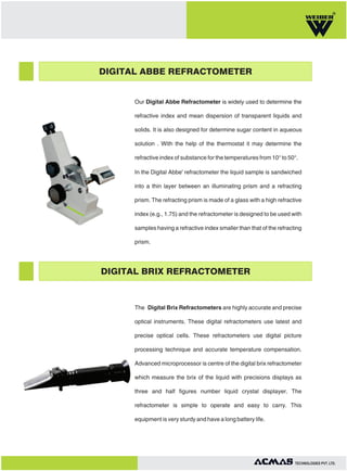 Digital Refractometer by ACMAS Technologies Pvt Ltd. | PDF