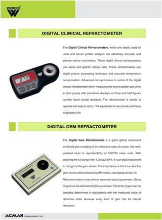 Digital Refractometer by ACMAS Technologies Pvt Ltd. | PDF