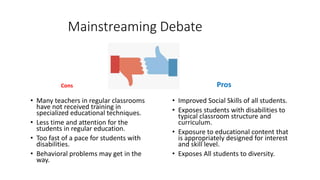 Mainstreaming Students with Disabilities: A Teacher's Guide | PPTX ...