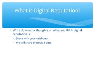 Digital reputation | PPT