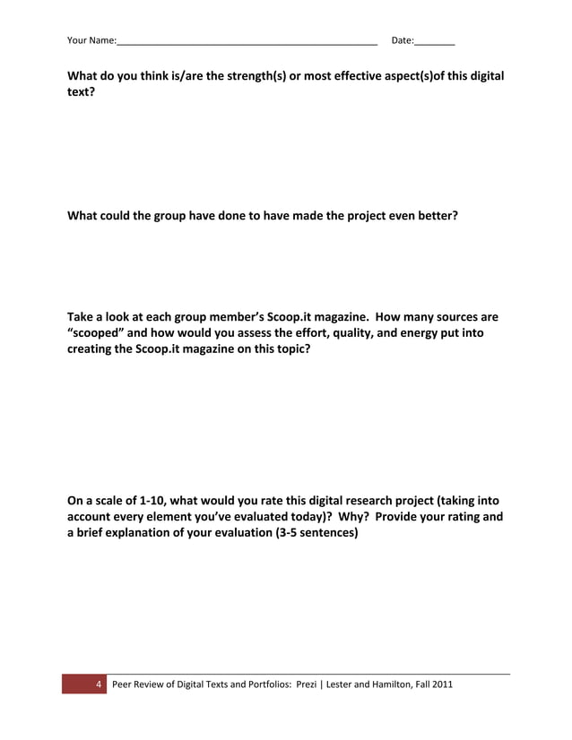 Digital research project peer review form media 21 fall 2011 voice ...