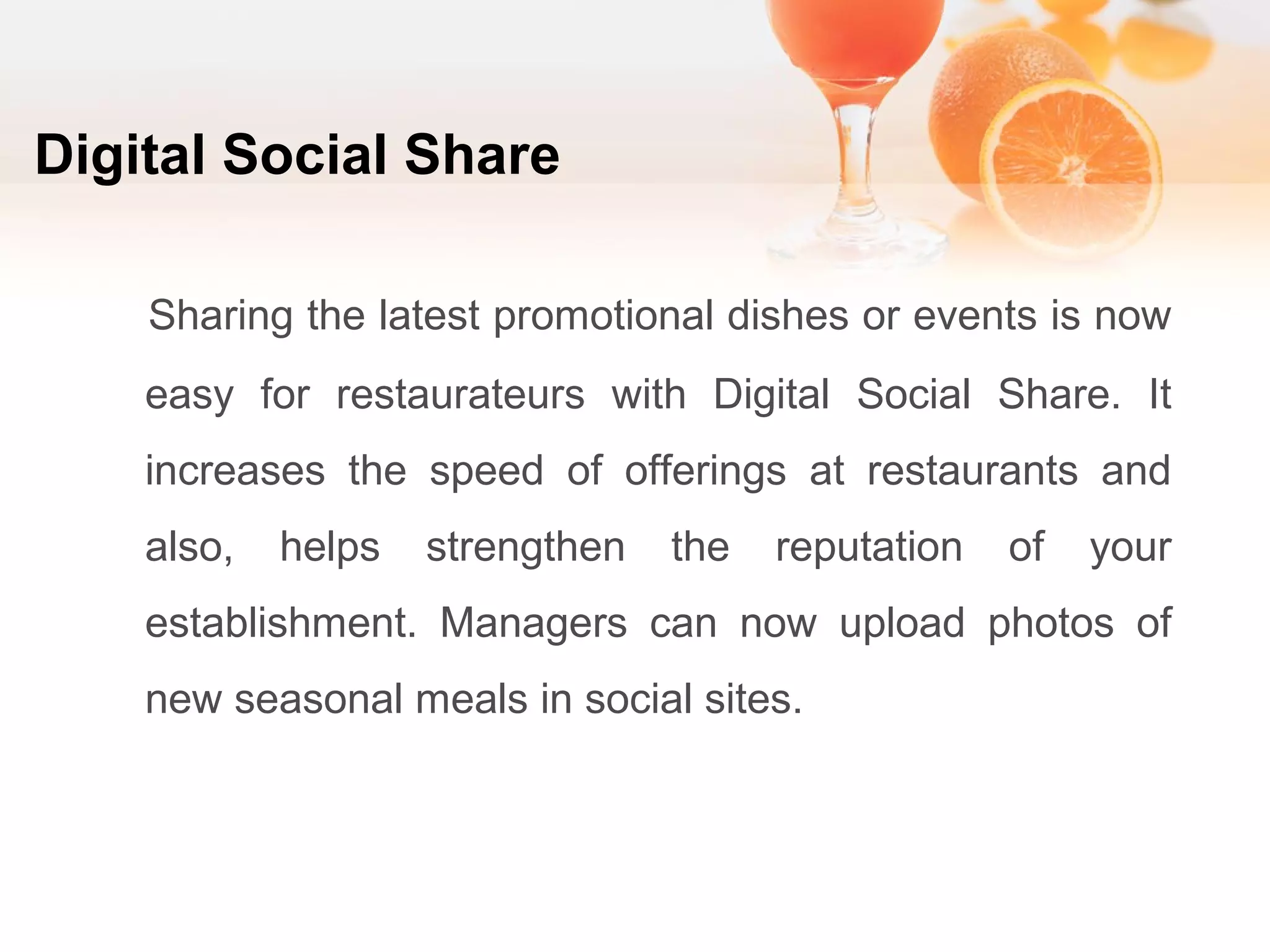 Digital Restaurant Menu | PPT