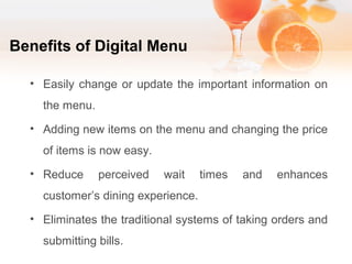 Digital Restaurant Menu | PPT