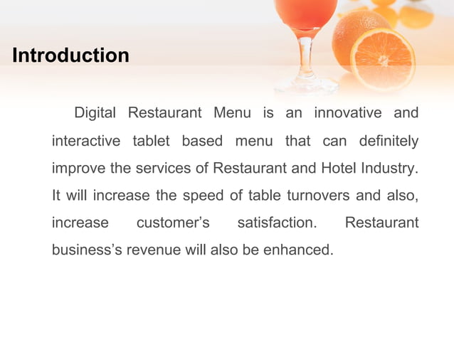 Digital Restaurant Menu | PPT | Food Industry | Industries