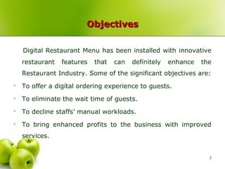 Digital Restaurant Menu | PPT