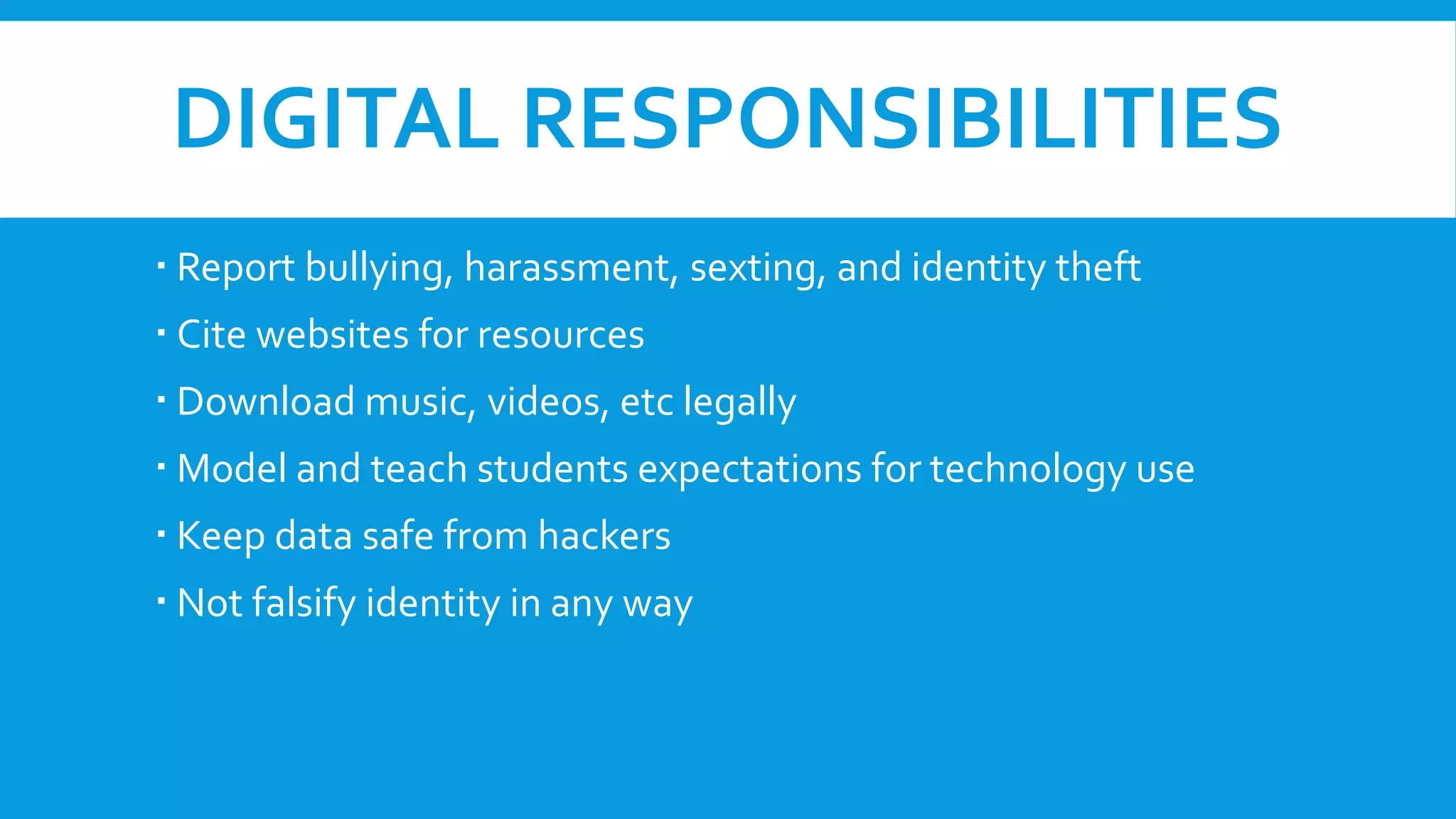 Digital rights and responsibilities ppt | PPTX