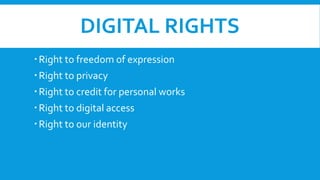 Digital rights and responsibilities ppt | PPTX