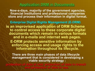 Digital rights management an essential feature in the digital era | PPT