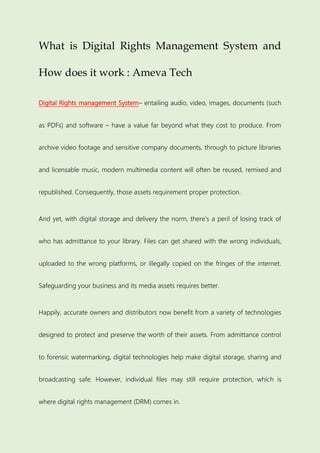What is Digital Rights Management System and How does it work : Ameva ...