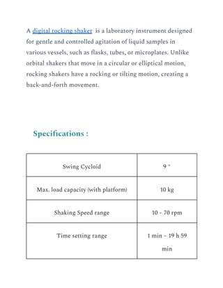 digital rocking shaker | PDF | Technology & Computing