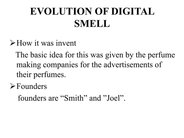 Digital scent technology | PPT