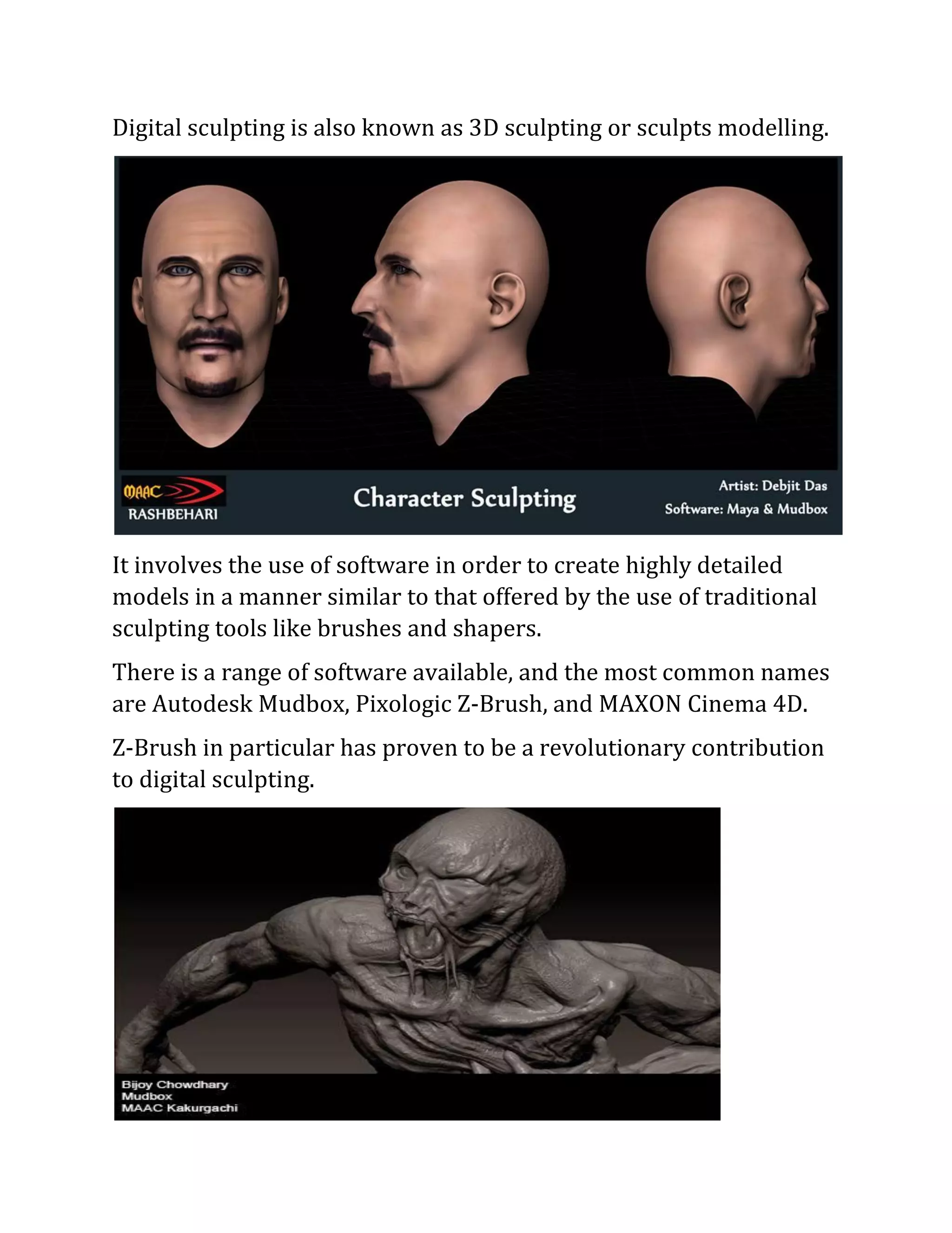 DIGITAL SCULPTING: BRINGING CREATURES TO LIFE | PDF