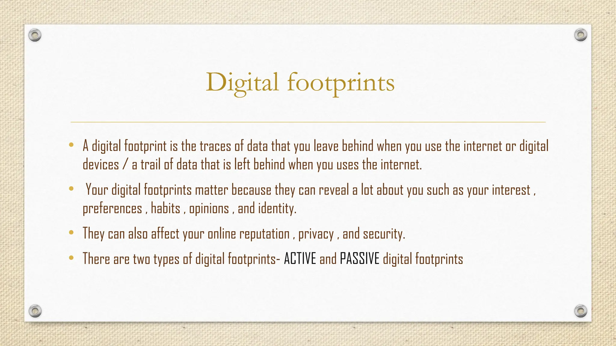 digitals footprints - class 11 computer science | PPTX