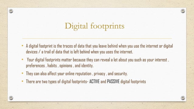 digitals footprints - class 11 computer science | PPTX