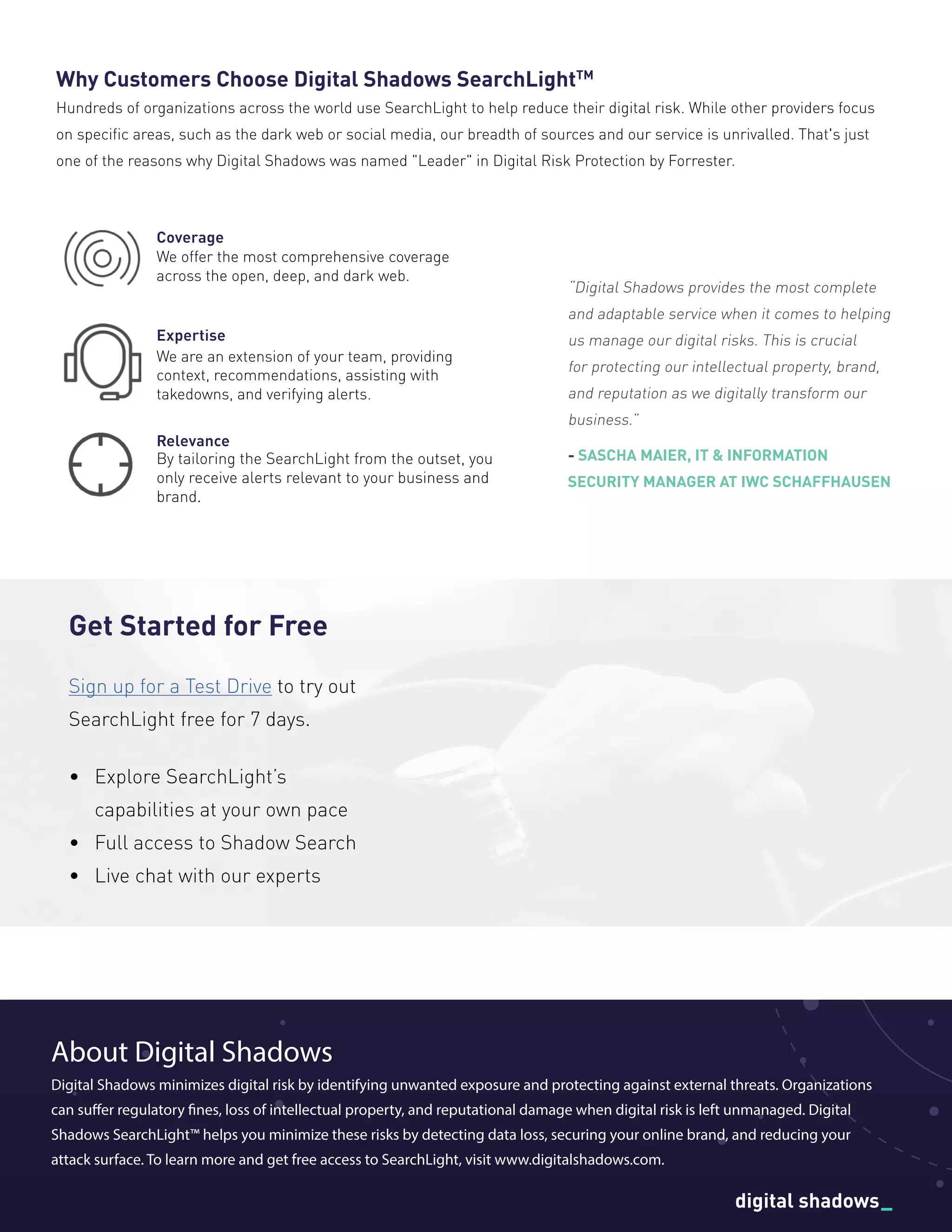 Digital Shadows SearchLight™ Overview | PDF