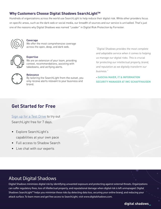 Digital Shadows SearchLight™ Overview | PDF