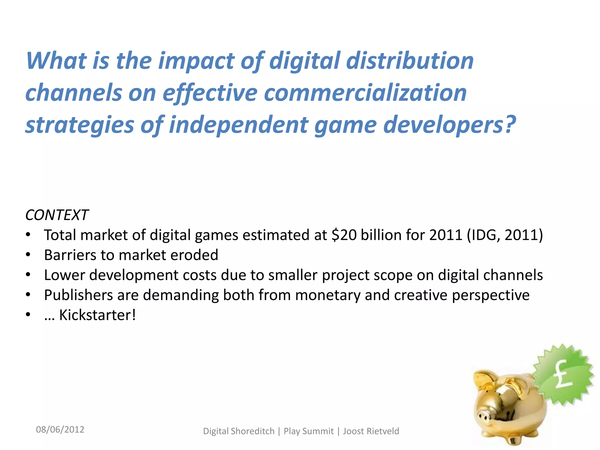 The publishers are dead?! Lessons from digital game distribution | PPTX