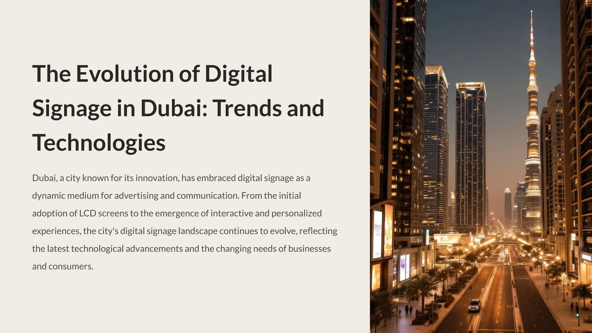 The evolution of digital signage in Dubai: Trends and technologies | PPT